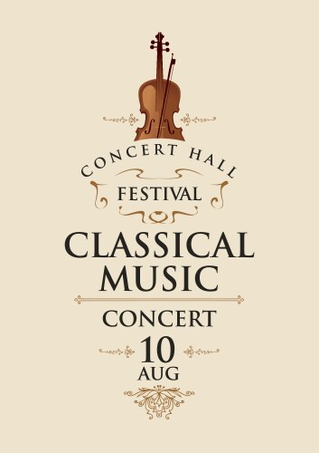 Classical concert emblem Royalty Free Vector Image