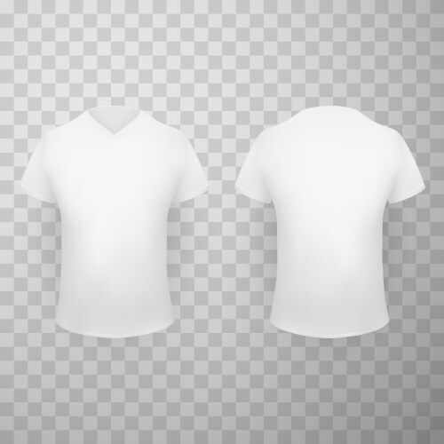 Mens white short sleeve t-shirt mockup front view Vector Image