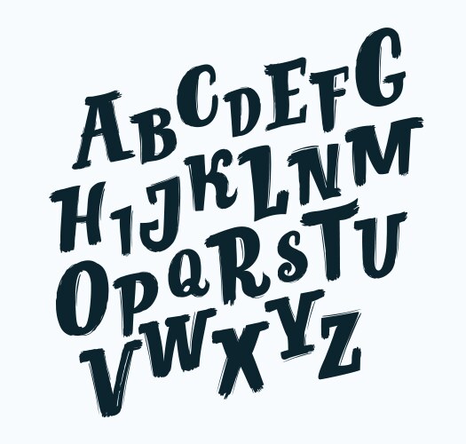 Calligraphy Hand Lettering Brush Font Alphabet Vector Image