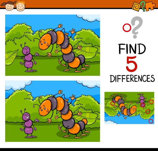Educational differences task Royalty Free Vector Image