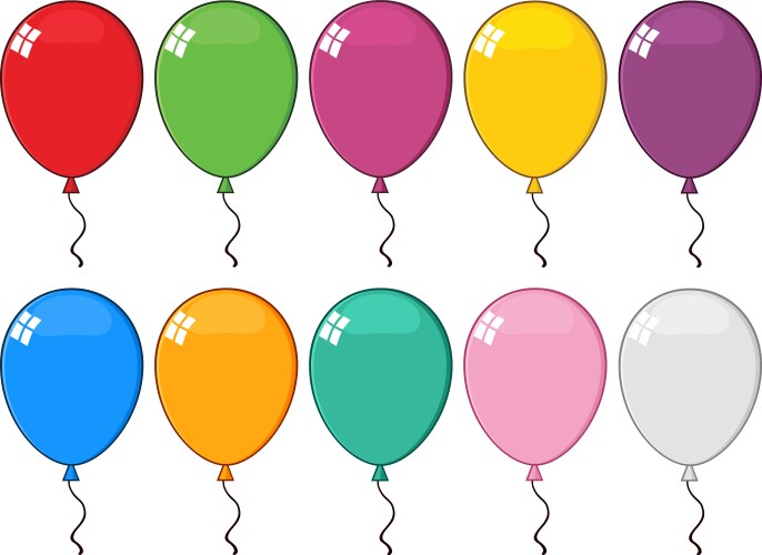 Colorful balloons cartoon character 03 collection Vector Image