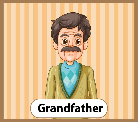 Educational english word card father Royalty Free Vector