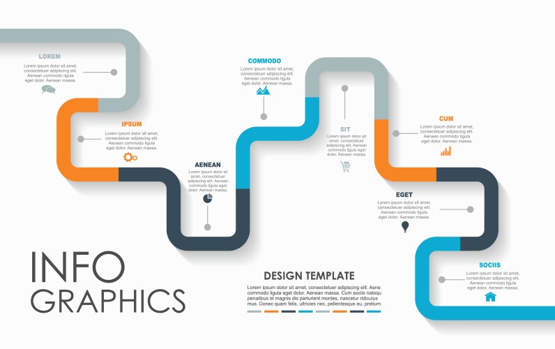 Infographic path template Royalty Free Vector Image