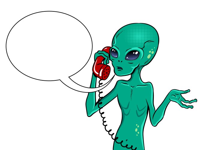 Cartoon funny childish alien Royalty Free Vector Image
