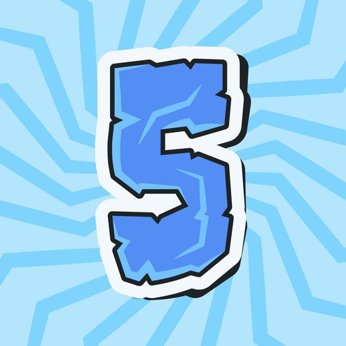 Blue Nine Number Sticker – Royalty-Free Vector | VectorStock