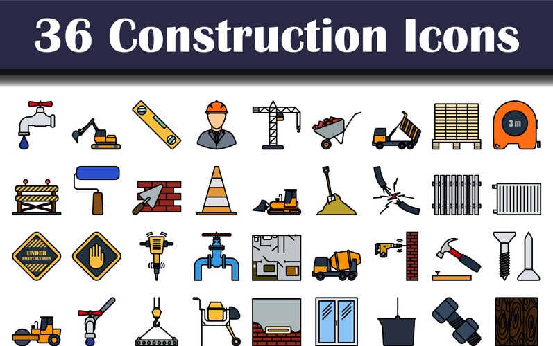 Collection of logos construction Royalty Free Vector Image