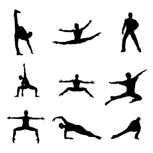 Dancing rabbit silhouette Royalty Free Vector Image