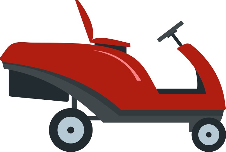 Grass cutter machine icon flat style Royalty Free Vector