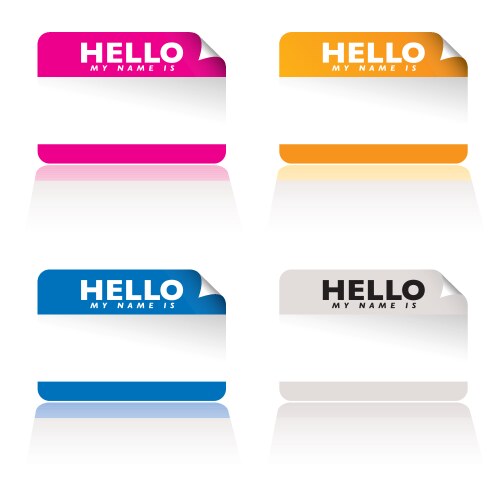 Hello name tag Royalty Free Vector Image - VectorStock