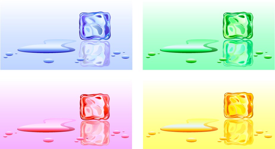 Colored ice cubes Royalty Free Vector Image - VectorStock