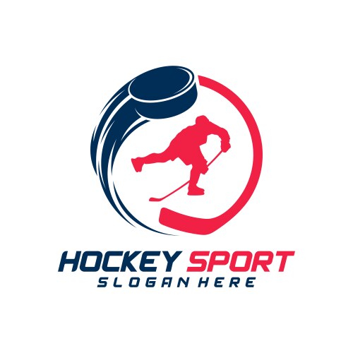 Hockey sport logo design template modern Vector Image