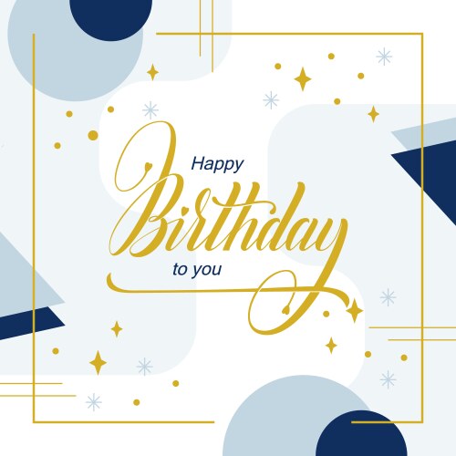 Happy birthday lettering design template for card Vector Image