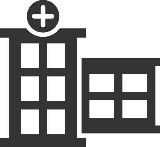 Black and white hospital bed icon Royalty Free Vector Image