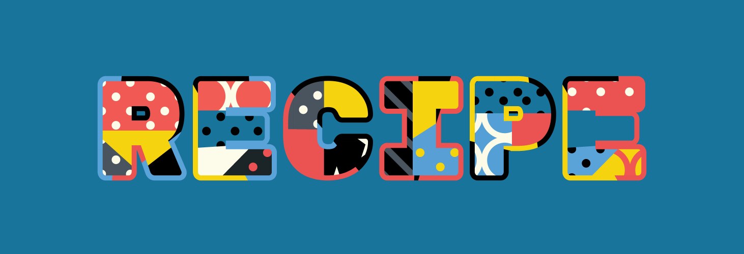 Recipe theme word art Royalty Free Vector Image