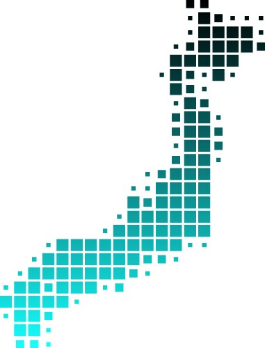 Pixel map of japan dotted isolated Royalty Free Vector Image