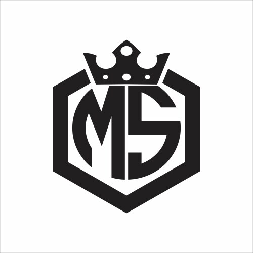 Ms logo monogram with circle and four taper shape Vector Image