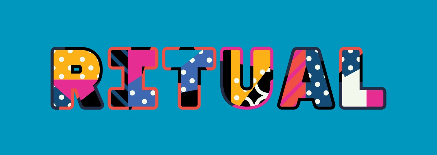 Ritual concept retro colorful word art Royalty Free Vector