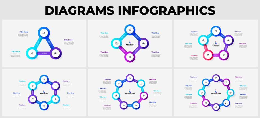Infographic cycle diagram with 8 options Vector Image