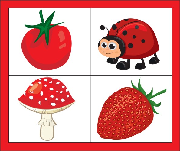 Teach with children color training material Vector Image