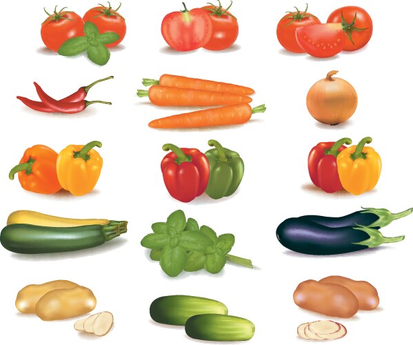 Vegetables set Royalty Free Vector Image - VectorStock