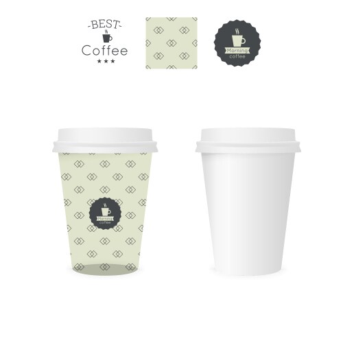 Paper cup for tea or coffee Royalty Free Vector Image