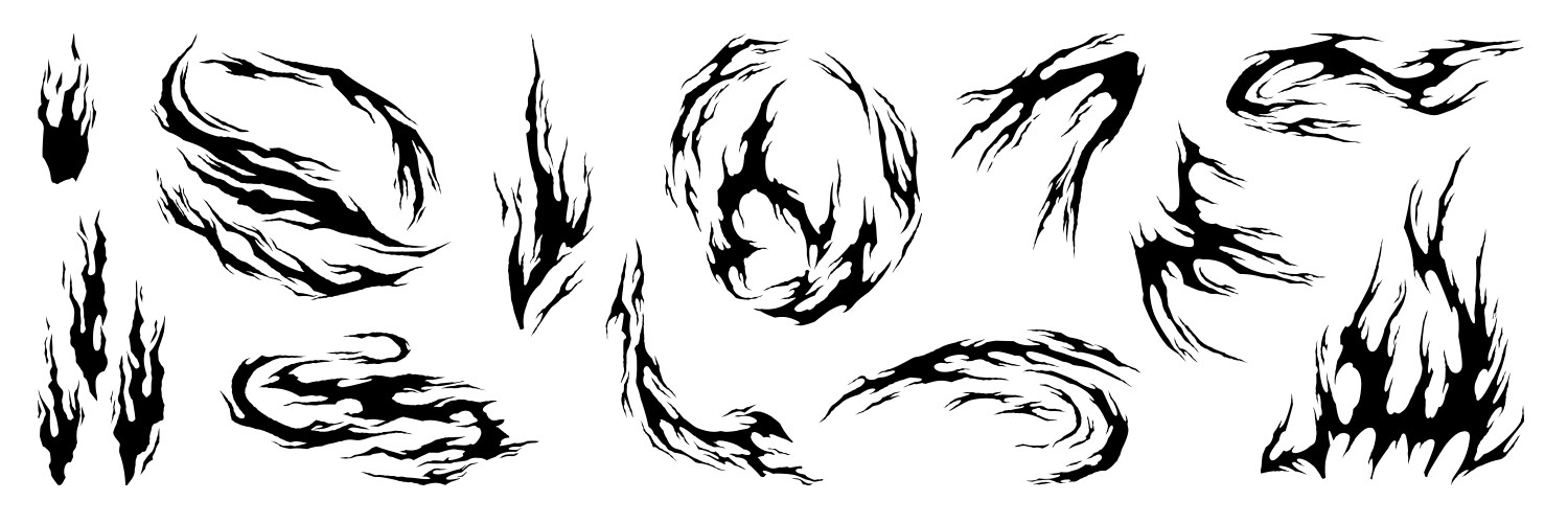 Y2k fire flame stickers set Royalty Free Vector Image