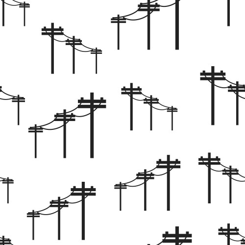 Power Line Electricians Silhouette Royalty Free Vector Image