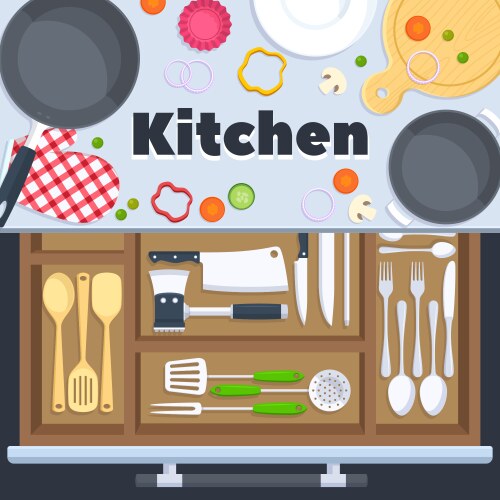 Recipe background with kitchen and restaurant Vector Image