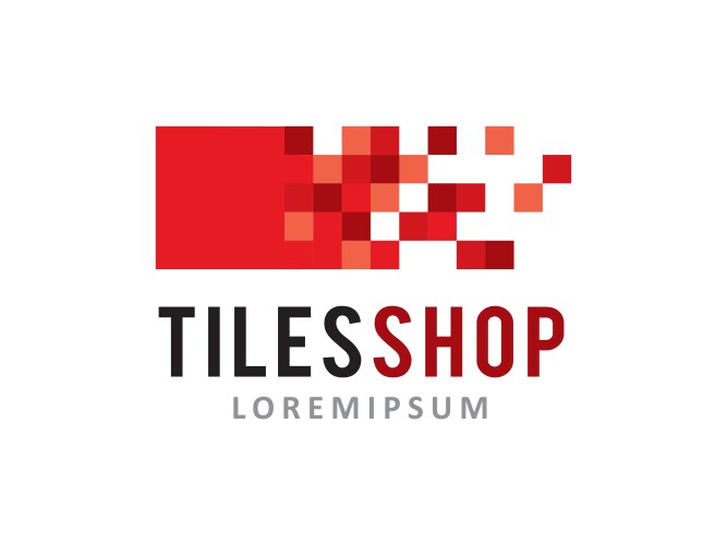 Tiles shop logo symbol or icon template Royalty Free Vector