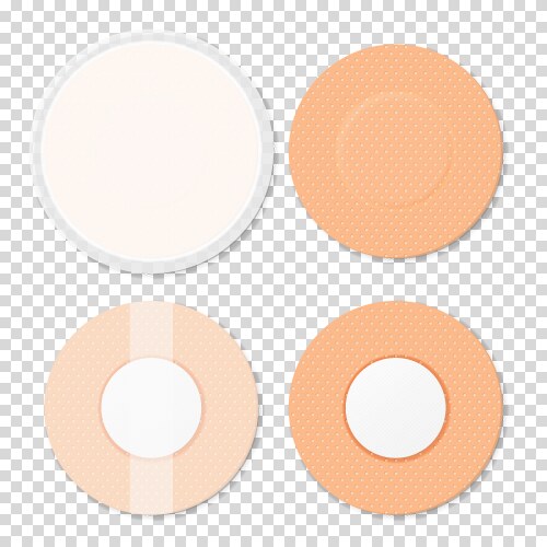 3d realistic medical patch icon set closeup Vector Image