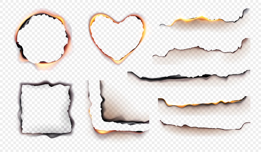 Faded Paper Hole Realistic Fire Vector Images (94)