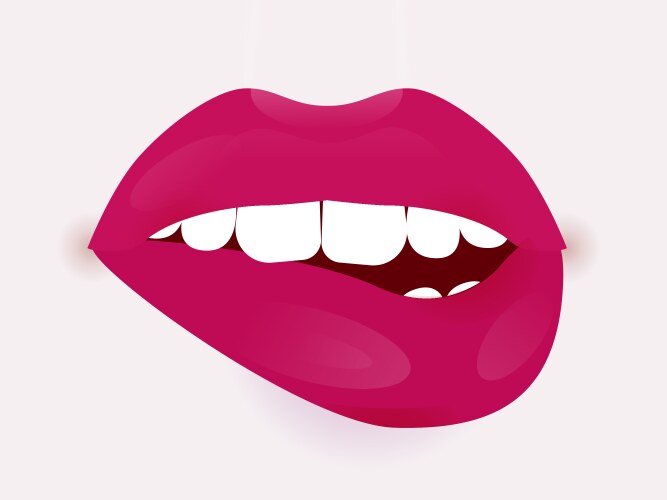 Red lip sexy lips drawing doodle art Royalty Free Vector