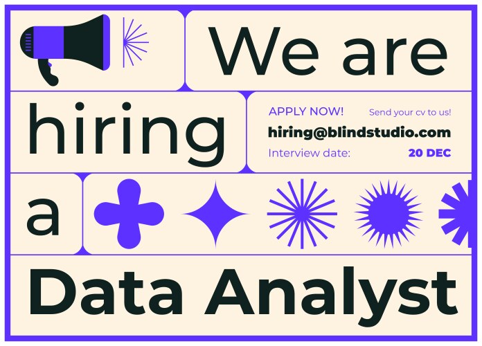 Flat design hiring poster template Royalty Free Vector Image