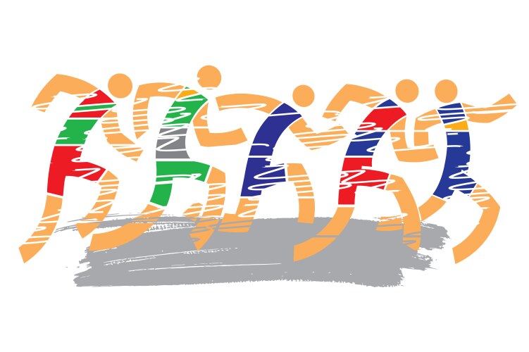 Cross-country running event poster Royalty Free Vector Image