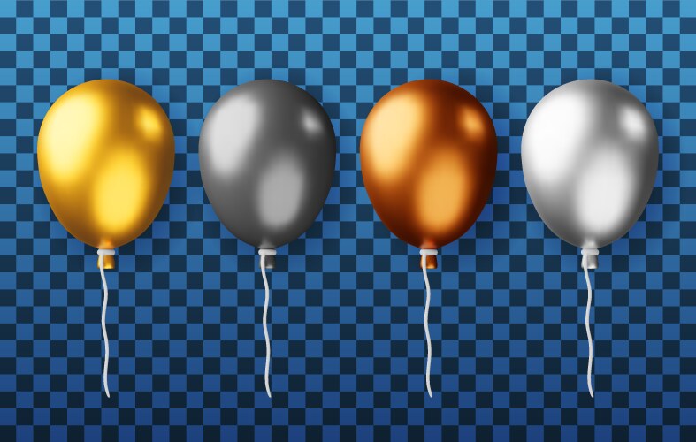 3d set of balloon isolated Royalty Free Vector Image