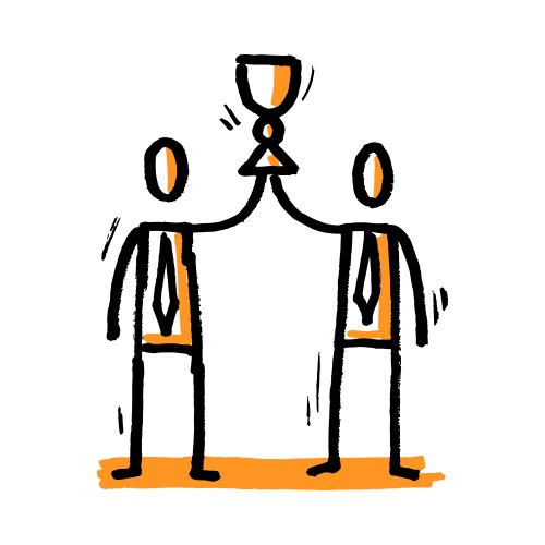 Smiling diverse team cartoon stick figure Vector Image