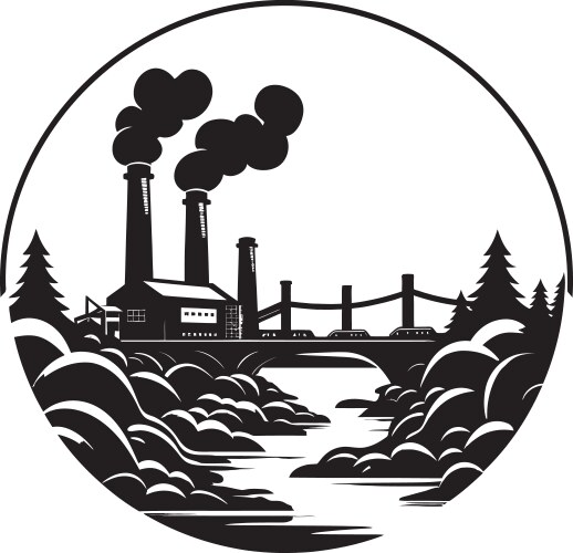 Contaminated currents river pollution icon murky Vector Image