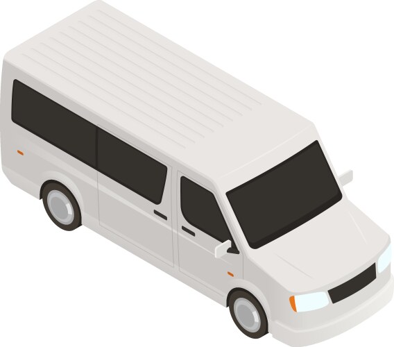 Hi-detailed cargo delivery van isometric view Vector Image