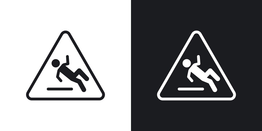 Wet floor sign icon set caution for slippery Vector Image
