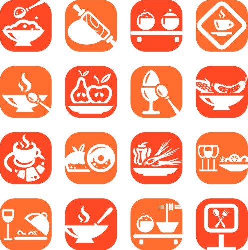 Cooking icon set kitchen tools equipment Vector Image