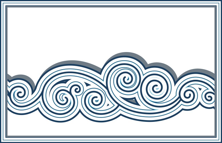 Wave border frame Royalty Free Vector Image - VectorStock