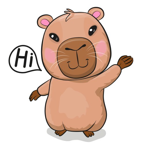 Cute cartoon capybaras isolated on a white Vector Image