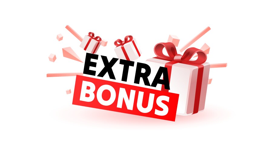 Extra bonus gift tag free product web Royalty Free Vector