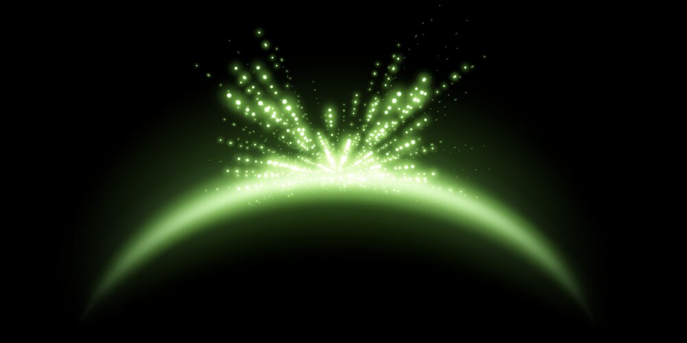 Pink and green magic rings neon realistic energy Vector Image