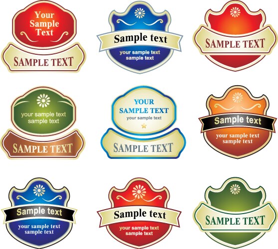 Label assortment Royalty Free Vector Image - VectorStock