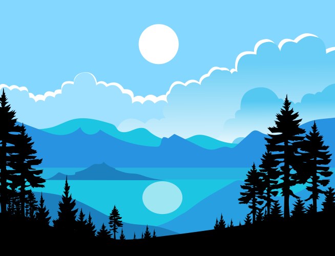 Hill landscape Royalty Free Vector Image - VectorStock