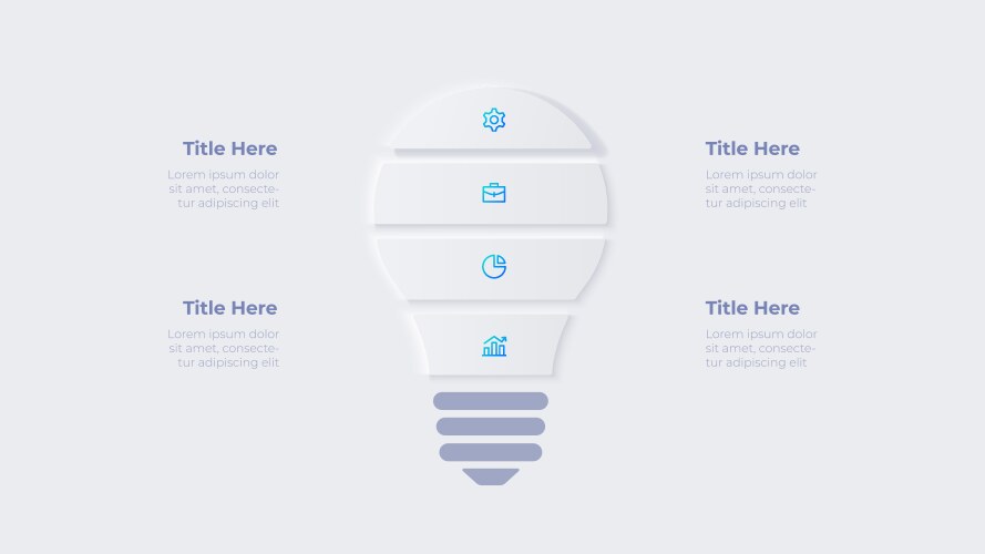 Light bulb infographic idea chart with 5 steps Vector Image