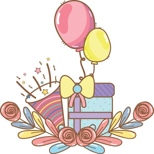 Happy birthday doodles Royalty Free Vector Image