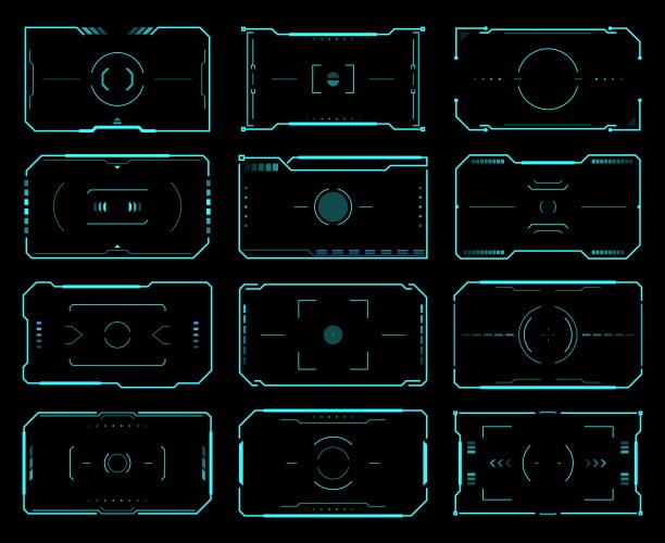 Hud frames futuristic design ui templates simple Vector Image
