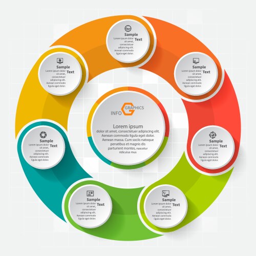 Infographic Circular Template With 5 Options Vector Image